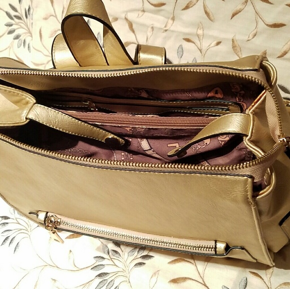 Bags | Gold Backpack | Poshmark